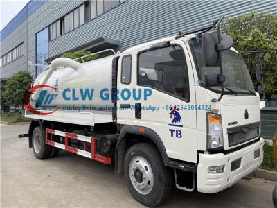 China Howo 8 Tons Carbon Steel Vacuum Septic Tanker Truck for sale