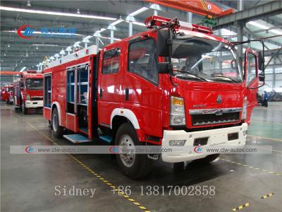 China LHD Sinotruk HOWO 4X2 Fire Fighting Vehicle With Foam Water Tank for sale