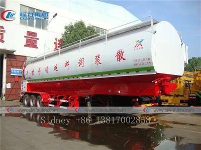 China 3 Axle 63CBM Bulk Feed Delivery Truck With Thickness 4mm Tank for sale