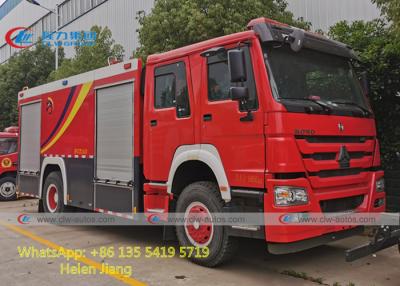 China Sinotruk HOWO 4x2 6 Wheels 290HP RHD Fire Rescue Truck for sale