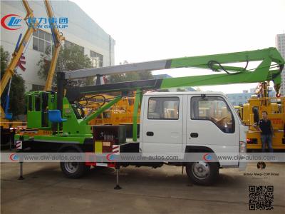 中国 ISUZU 4x2 16Mのトラックは折られた腕を搭載する空気の仕事プラットホームを取付けた 販売のため