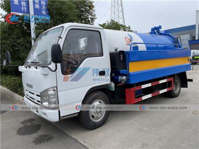 China ISUZU 4x2 5cbm Sewage Vacuum Truck With Q235A Tank for sale