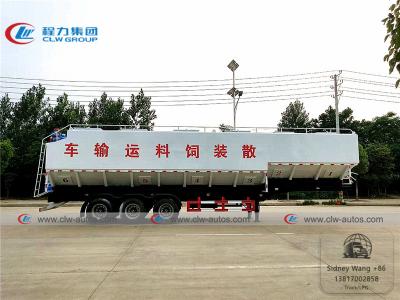 China 3 Axle 66cbm 40T 50T Bulk Feed Delivery Truck Semi Trailer for sale