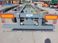 China 40FT 45FT 3 Axle 45T Flatbed Skeleton Trailer for Container Loading for sale