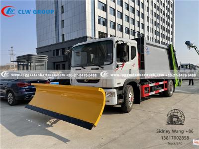 Cina Dongfeng 12000 litri di camion del compattatore di rifiuti con la pala della neve in vendita