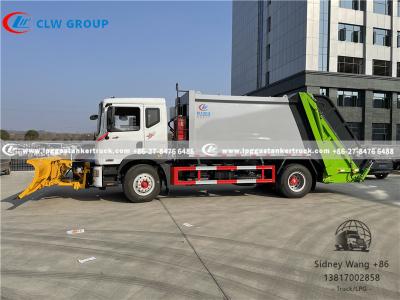 Cina Dongfeng 12000 litri di camion del compattatore di rifiuti con la pala della neve in vendita