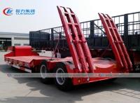 China 2 Axle Lowbed Lowboy Semi Trailer 40 Tons 45 Tons for Construction Machine Transport for sale