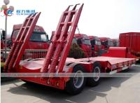 China 2 Axle Lowbed Lowboy Semi Trailer 40 Tons 45 Tons for Construction Machine Transport for sale