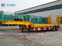 China 2 Axle Lowbed Lowboy Semi Trailer 40 Tons 45 Tons for Construction Machine Transport for sale