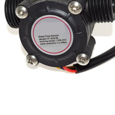 Cina acqua ad effetto hall YF-S201 DC4.5 5V-24V del sensore di scorrimento dell'acqua di controllo del flussometro di 1/2» in vendita