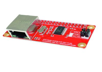 China Módulo vermelho do adaptador de rede de W ENC28J60 do jogo do acionador de partida de Arduino para RPi zero à venda