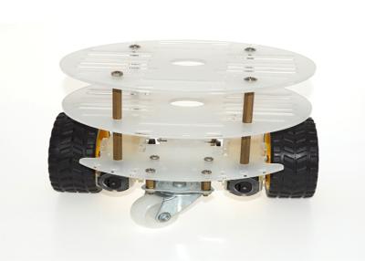 China 3 tamanho acrílico do diâmetro 15 * 14 * 11.5cm do pneu do chassi 66mm do carro de Arduino da camada à venda