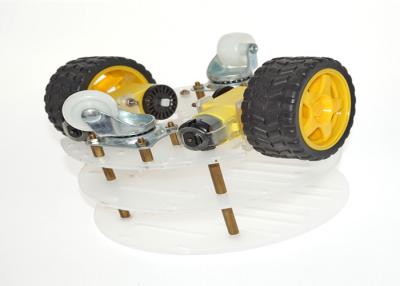 China 3 tamanho acrílico do diâmetro 15 * 14 * 11.5cm do pneu do chassi 66mm do carro de Arduino da camada à venda