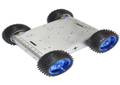 中国 4WD四輪Arduinoスマートな車のロボット黒のアルミ合金クロス・カントリー ライン 販売のため