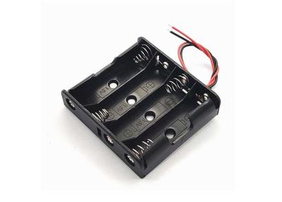 Cina scatola di stoccaggio piana del PVC della cassetta portabatterie 4AA di 5.7x6.2x1.5cm con il cavo di cavo in vendita