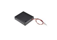 China 2 Wire 6v 4AA Battery Box Electronic Components With Wire And Switch for sale