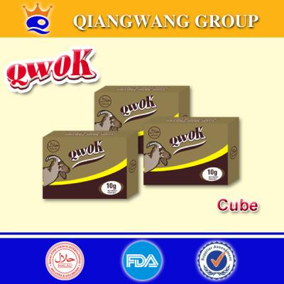 China Qwok 10g halal goat meat flavour seasoning cube bouillon cube for sale