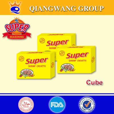 China Super 10g shrimp crevette flavour seasoning cube halal bouillon cube for sale