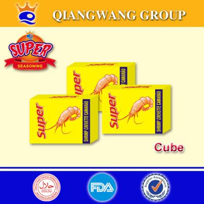 China Super 10g shrimp crevette camarao flavour seasoning cube halal bouillon cube for sale