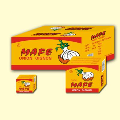 China MIx seasoning Mafe 10g halal onion bouillon cube stock cube for sale