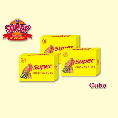 China Super chicken flavour seasoning cube 10g*60*24 halal bouillon cubes for sale