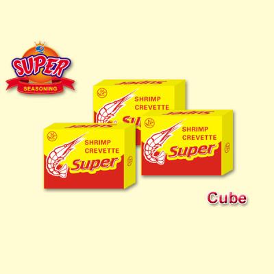 China Super shrimp crevette flavour seasoning cube 10g*60*24 halal bouillon cubes for sale