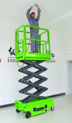 China Green Cherry Picker Vertical Scissor Lift 3M Platform Height With Extension for sale
