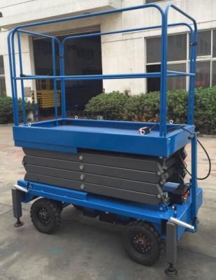 China 1000Kg Mobile Scissor Lift Platform With Manual Pulling Handle Hydraulic Lift Table 9 Meters for sale