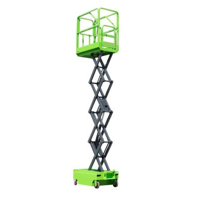 China Adjustable Manual Pushing Mobile Mini Scissor Lift Hydraulic Aerial Work Platform 3m 450kg for sale
