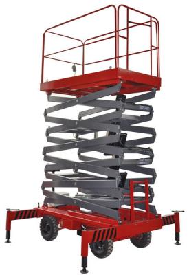 China Four Wheel 11 Meters Industrial Mobile Scissor Lift Platform 300Kg Loading for sale