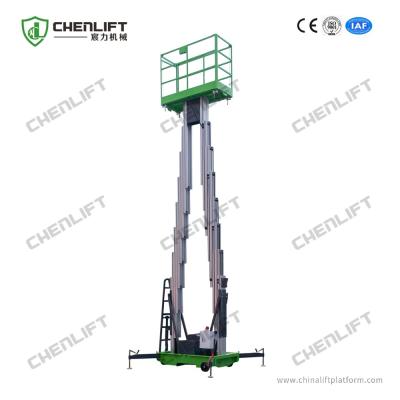 China 10m Aerial Work Platform Double Mast Vertical Lift With Extension Platform for sale