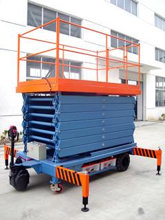 China 1000Kg Loading Capacity Adjustable Mobile Scissor Lift with 9M Lifting Height for sale