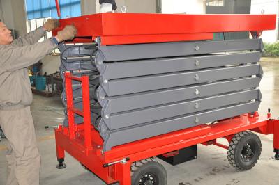 China Platform Height 4000mm Hydraulic Mobile Scissor Lift For Lifting 1000Kg for sale