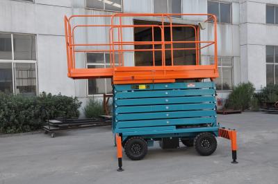 China 8m Electric Mobile Hydraulic Scissor Lift with Motorized Device , 450Kg Loading for sale
