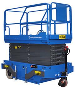 China 6m Height Mobile Scissor Lift with Motorized Device of Loading Capacity 300kg for sale