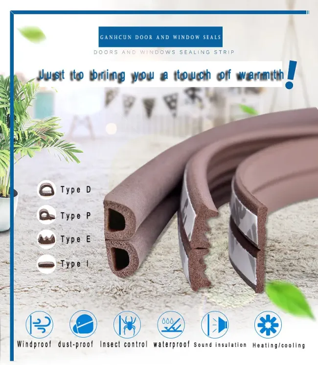 Wholesale Self-Adhesive EPDM Poem Rubber Weatherstrip D E P I Shape Door Window Weather Strip