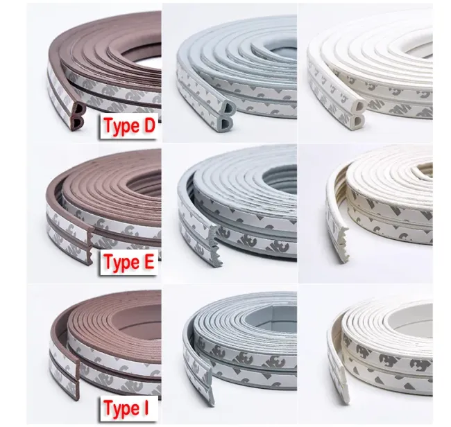 Wholesale Self-Adhesive EPDM Poem Rubber Weatherstrip D E P I Shape Door Window Weather Strip
