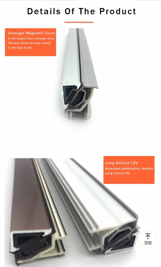 Wooden Door Silent Magnetic Suction Strip Door Magnetic Door Frame PVC Soft and Hard Composite Mute Bar