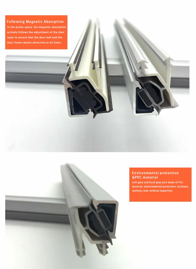 Wooden Door Silent Magnetic Suction Strip Door Magnetic Door Frame PVC Soft and Hard Composite Mute Bar