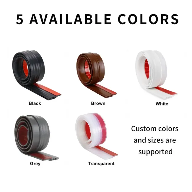 High Quality TPE Silicone Rubber Door Bottom Seal Strip Self-Adhesive Draft Stopper Weatherstrip