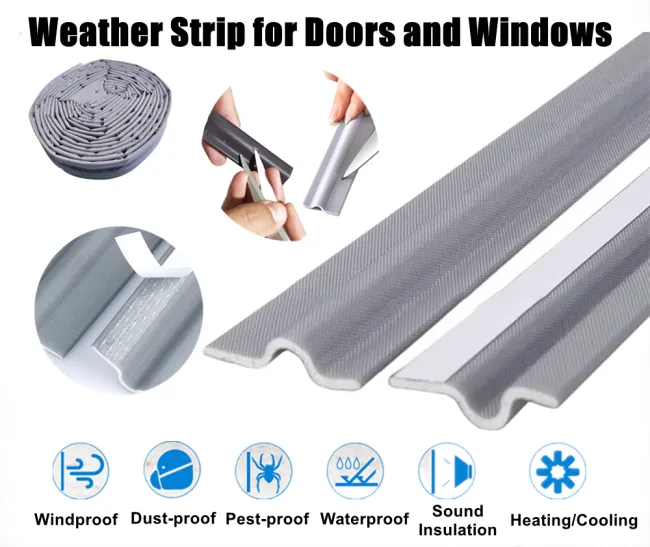 Multifunctional Window Weather Stripping Door Seal Strip Self Adhesive PU Foam Weather Strip