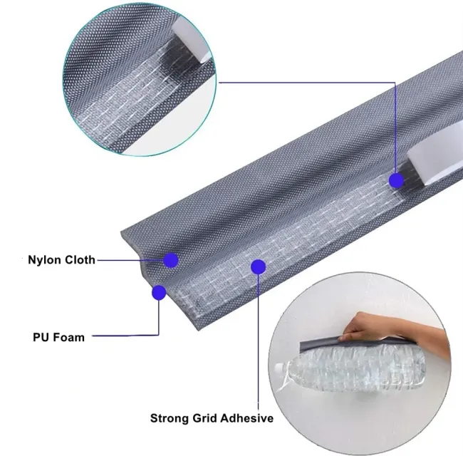 Multifunctional Window Weather Stripping Door Seal Strip Self Adhesive PU Foam Weather Strip