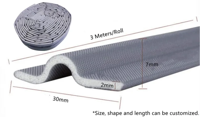 Multifunctional Window Weather Stripping Door Seal Strip Self Adhesive PU Foam Weather Strip