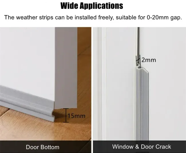 Multifunctional Window Weather Stripping Door Seal Strip Self Adhesive PU Foam Weather Strip