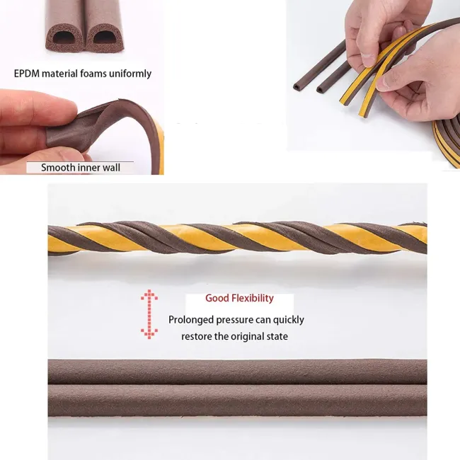 EPDM Door and Window Weatherstrip Gap Blocker Insulation Seal Strip with Self-Adhesive Tape
