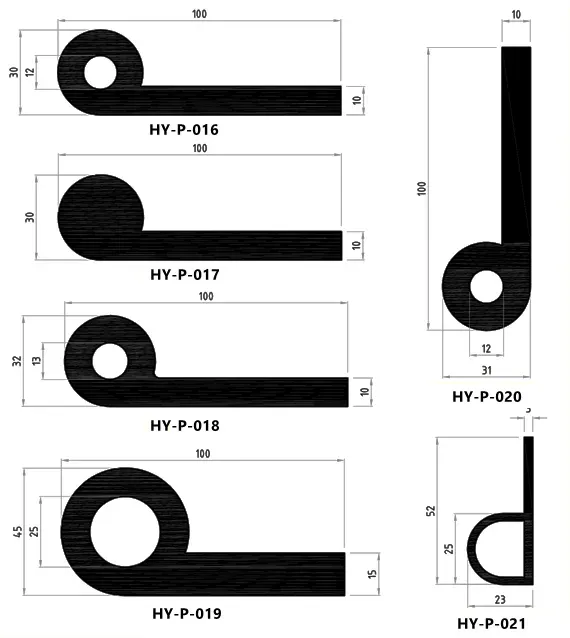 Heat Resistant High Temperature Extruded P Shaped Oven Door Seal Gasket Strip in Black/White/Red