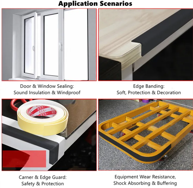 March EVA Sponge Foam Rubber Shockproof Seal Moisture Absorbing Sponge Tape for Door and Window Seal