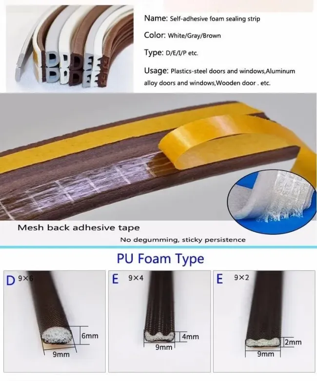 Self-Adhesive EPDM Foam Rubber for Door and Window Sealing EVA Foam Sponge Tape