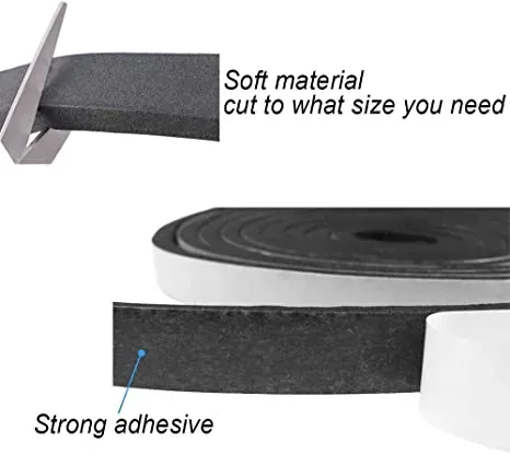 Weatherproof 10mm EVA OPP Foam Sponge Tape for Doors Windows 10mm Single Sided Soundproofing Insulation Peel Door Seal