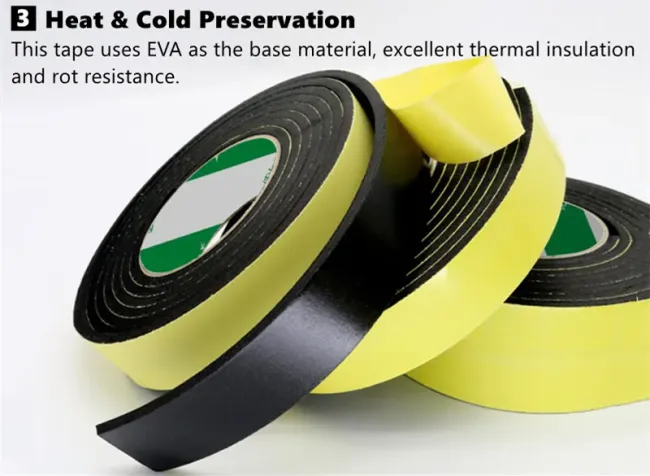 Strong Adhesion EVA Black Sponge Foam Rubber Tape Anti-Collision Seal Strip 1/2/3/5mm for Packaging and Speaker